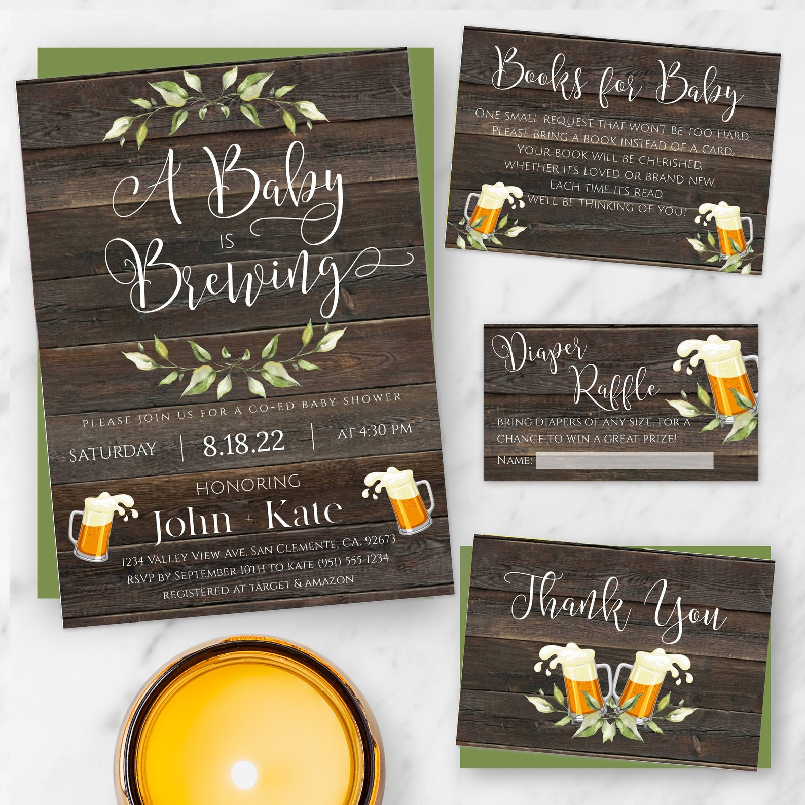 A Baby is Brewing Invitation Beer Baby Shower Invite Coed - Etsy