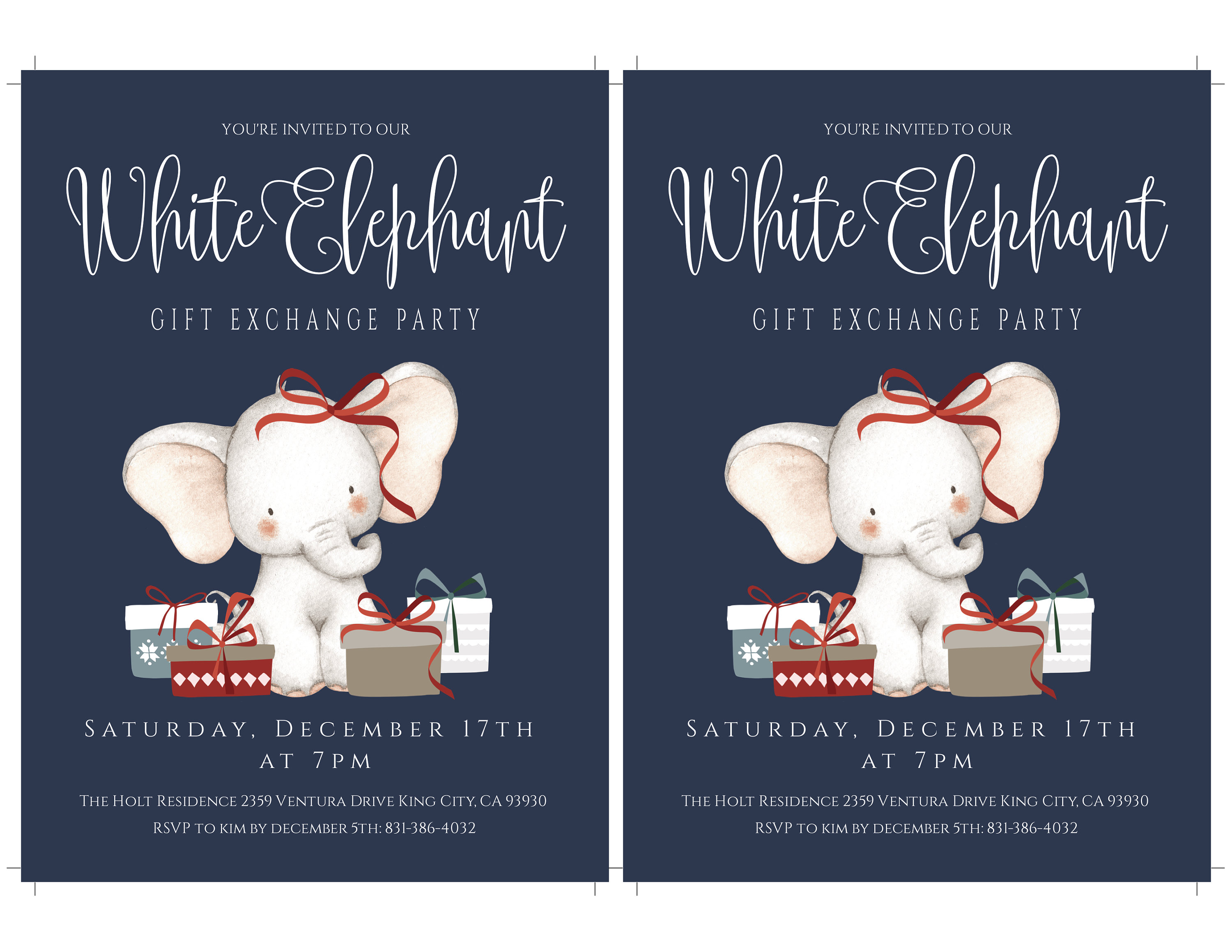 White Elephant Party Flyer