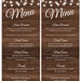 Rustic Wedding Menu With String Lights Template Printable - Etsy