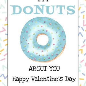 Donut Valentines Day Card Template, Donut Valentines Cards for Kids ...