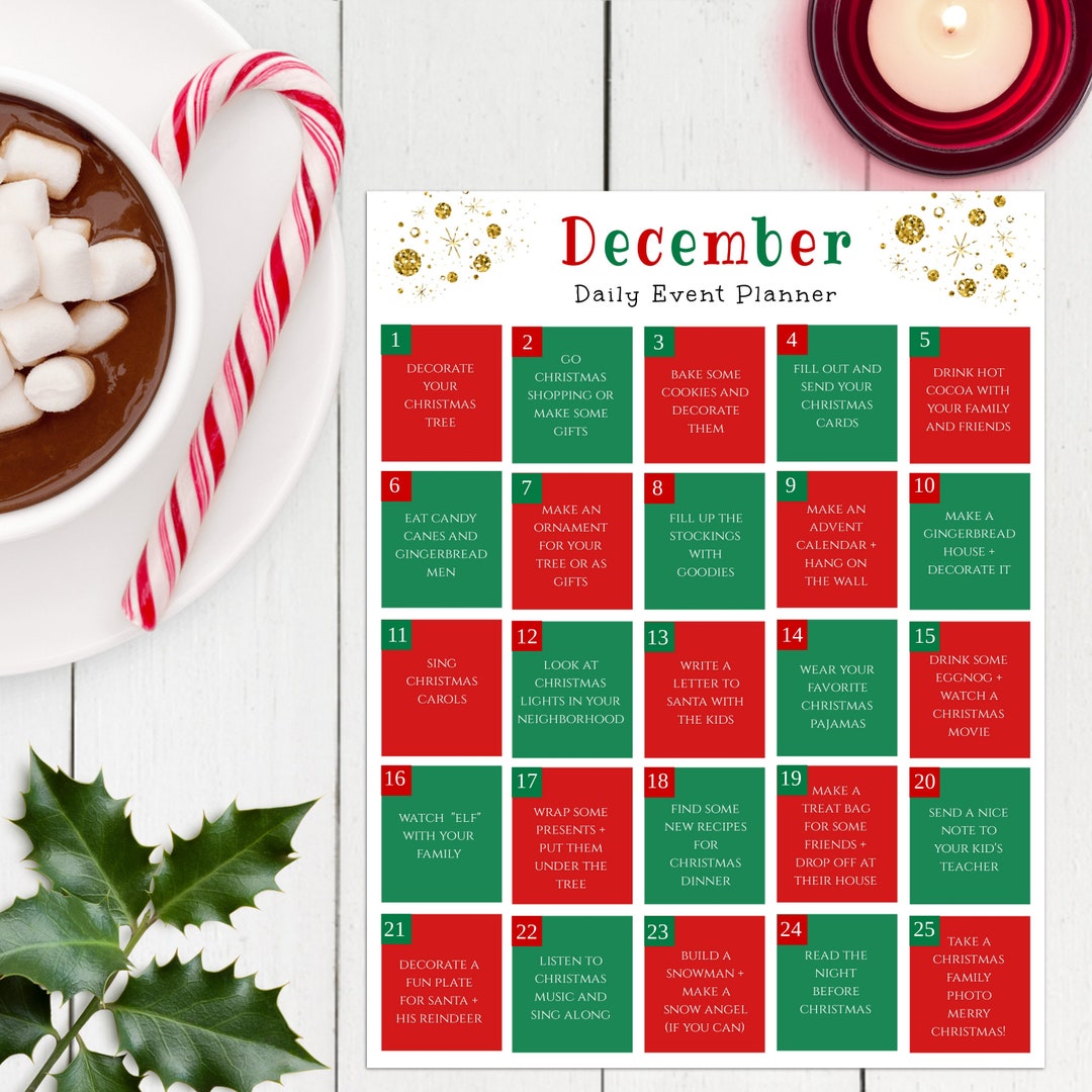 Christmas Daily Planner Printable Template for Family, Editable Holiday ...