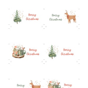 Merry Christmas Treat Topper Template, Editable Christmas Favor Tag ...