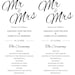 Mr & Mrs Printable Wedding Program Template, Black + White Ceremony ...