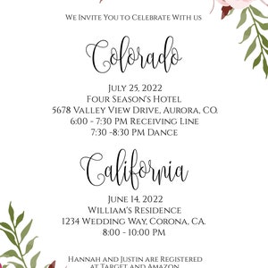 Two States Two Weddings, Multiple Weddings Invitation, EDITABLE Wedding ...