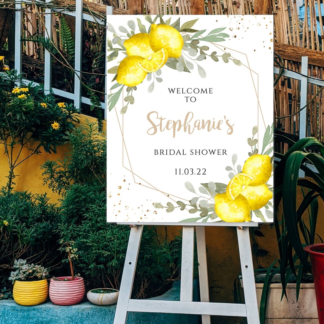 Lemon Bridal Shower Welcome Sign Template, Welcome Poster, Printable ...
