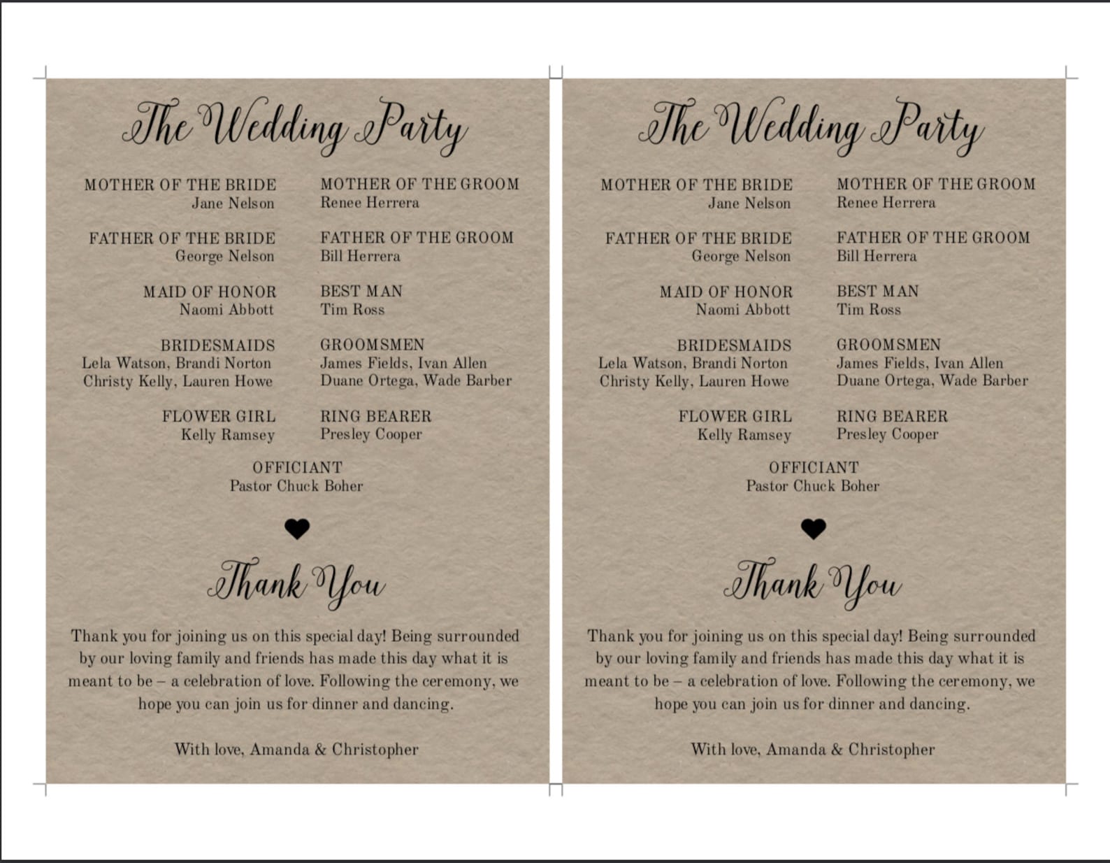 Rustic Wedding Ceremony Program Template with String Lights | Etsy