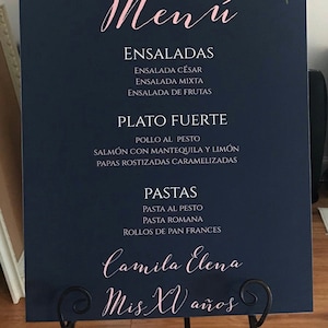 Blue + Pink Wedding Dinner Menu Template, Printable Food Menu Sign ...