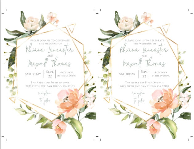 Geometric Wedding Invitation Suite Modern Wedding Invite | Etsy