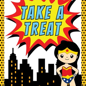 Superhero Treat Sign Template, Dessert Table Sign, Please Take One ...