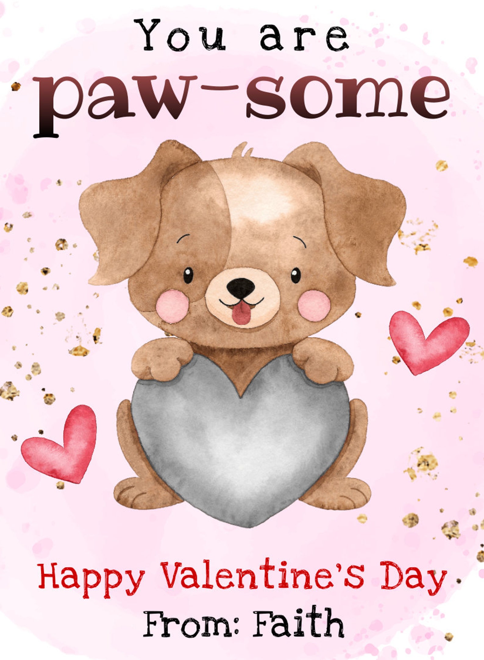 Cats Dogs Valentines Day Card Template, Printable Cat Valentines Cards ...