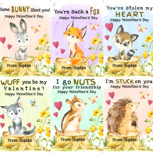 Woodland Animal Valentines Day Card Template, Forest Animal Valentines ...