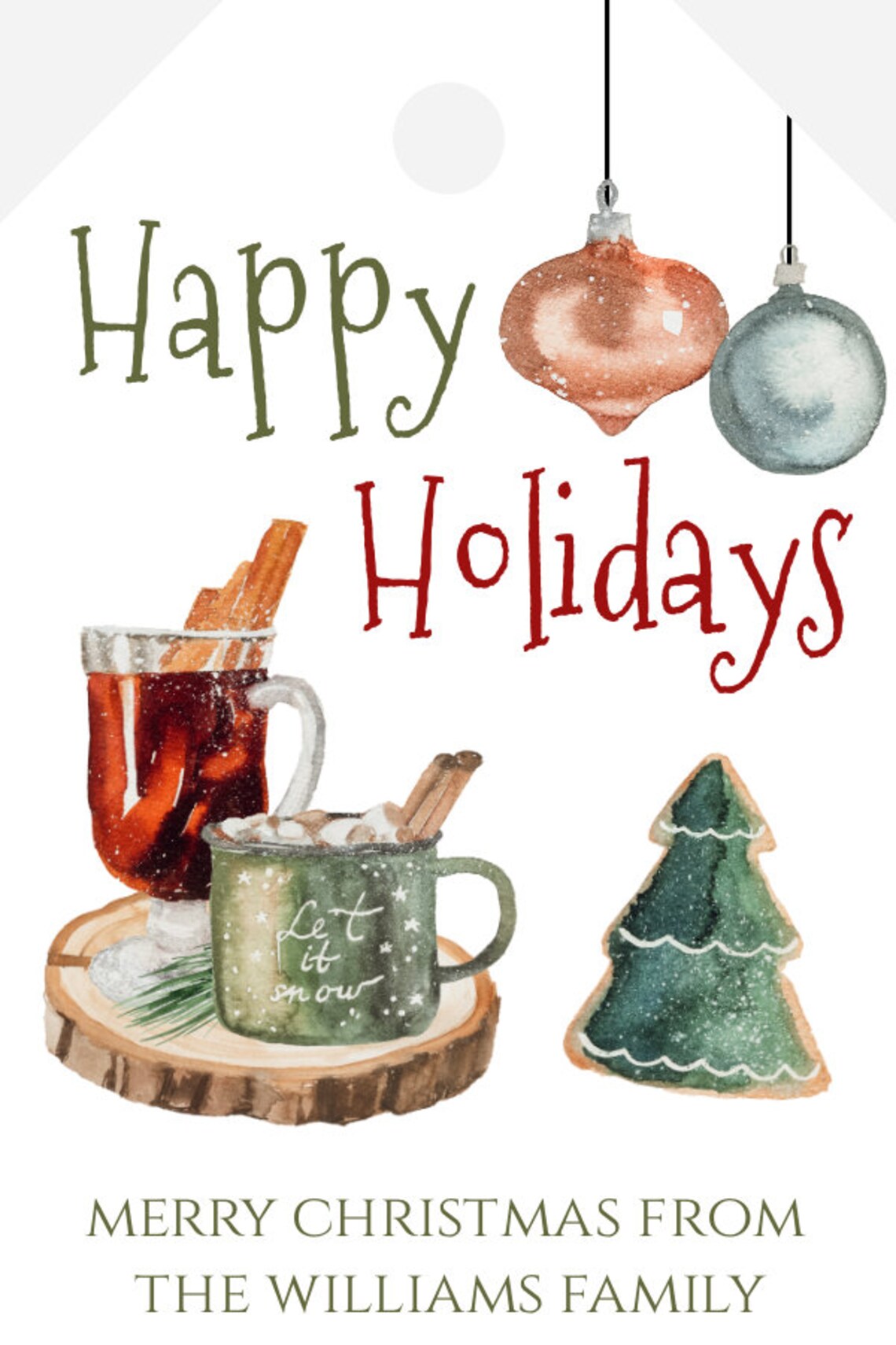 Happy Holidays Gift Tag Template Set of 3 Holiday Party Gift - Etsy