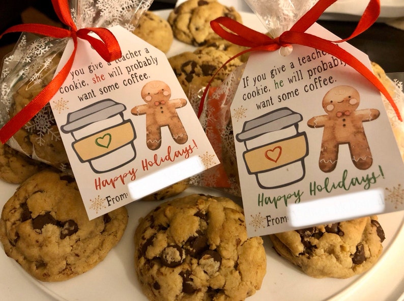 If You Give A Teacher A Cookie Gift Tag Template for Christmas ...