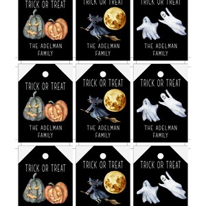 Trick or Treat Gift Tag Template Set for Halloween, Printable Trunk or ...