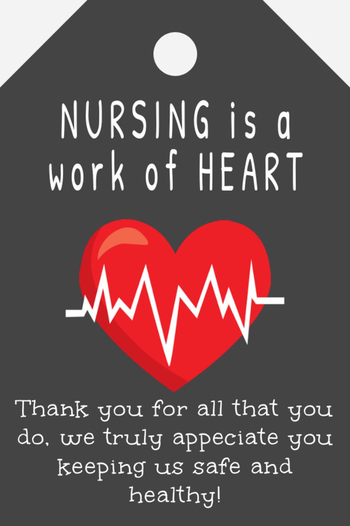 Nursing Appreciation Gift Tag Editable Template Frontline | Etsy