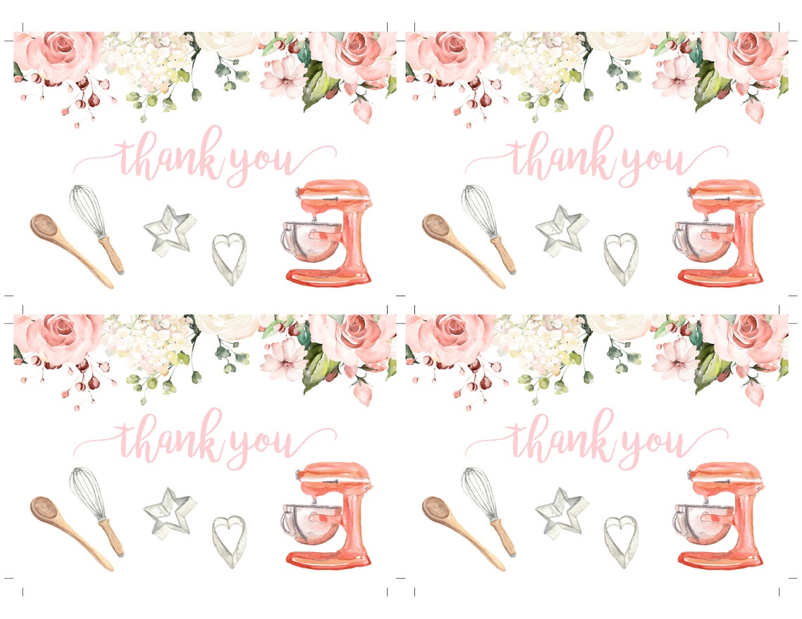 Baking Thank You Card Template Kid's Birthday Cake | Etsy