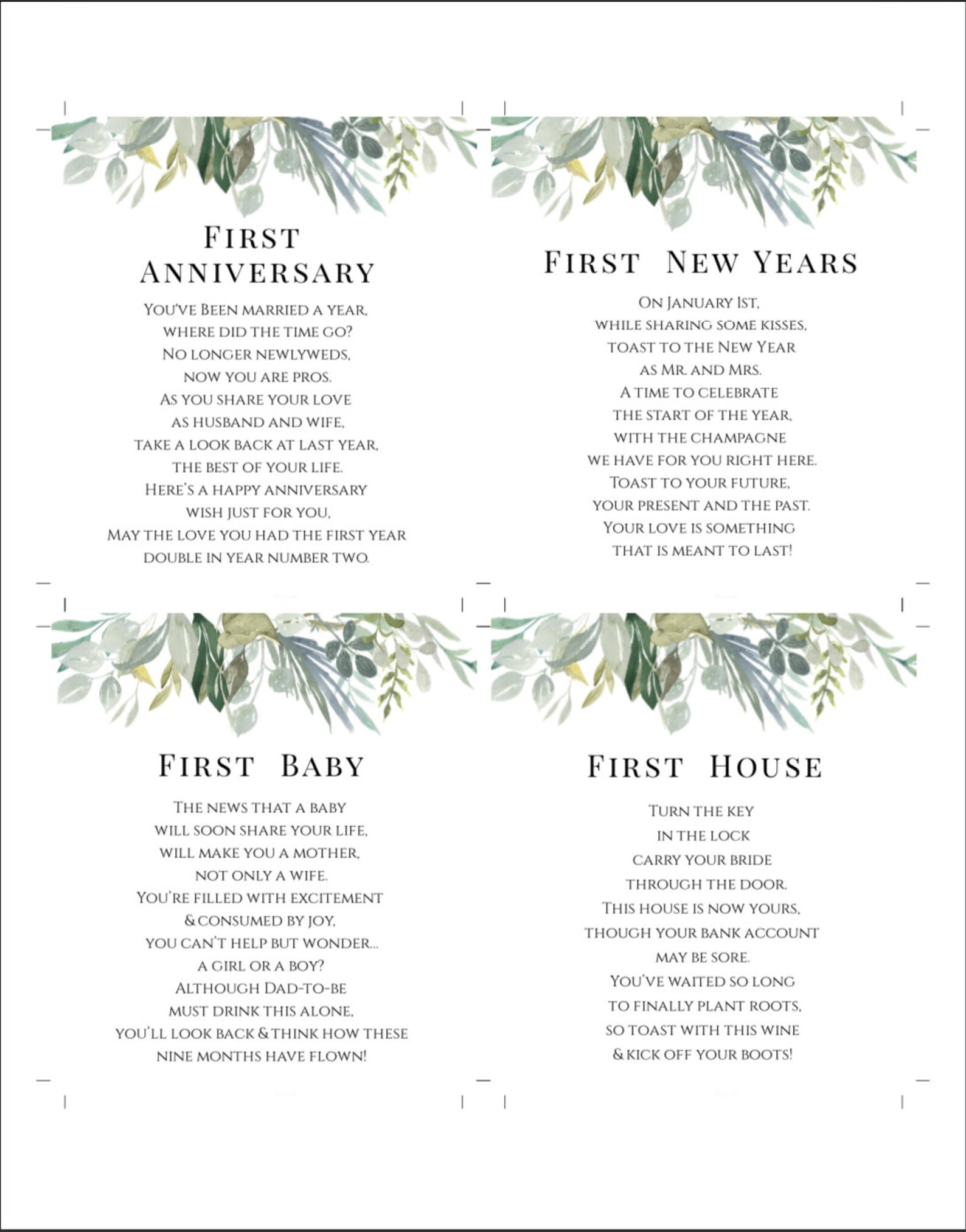 Milestones Wine Labels Wine Poem Tags First Wine Labels - Etsy