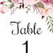 Pink Floral Wedding Table Number Template 4x6 Printable Table - Etsy