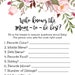 Pink Floral Baby Shower Game Template Bundle Set Who's My - Etsy
