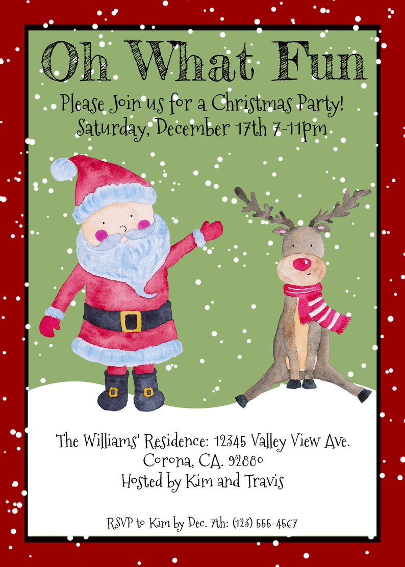 Oh What Fun Christmas Party Invitation Christmas Party - Etsy