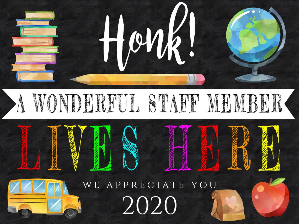 Staff Member Appreciation Yard Sign Template Honk Yard Sign - Etsy