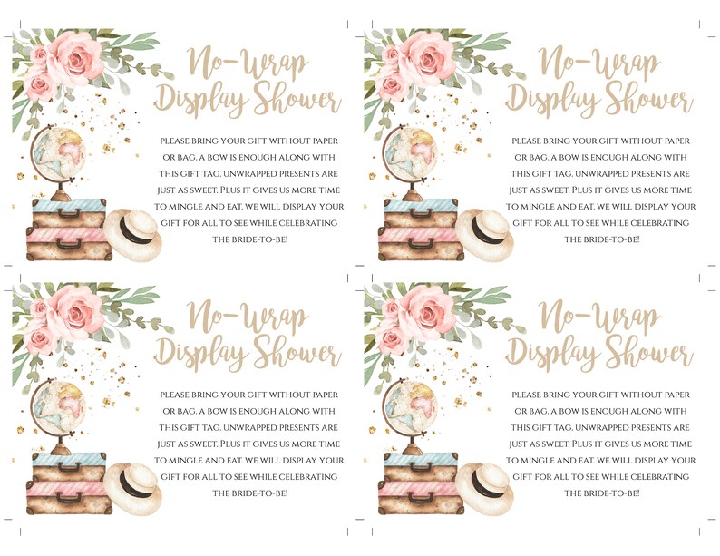 Display Shower Insert Card Printable Display Shower Tag | Etsy