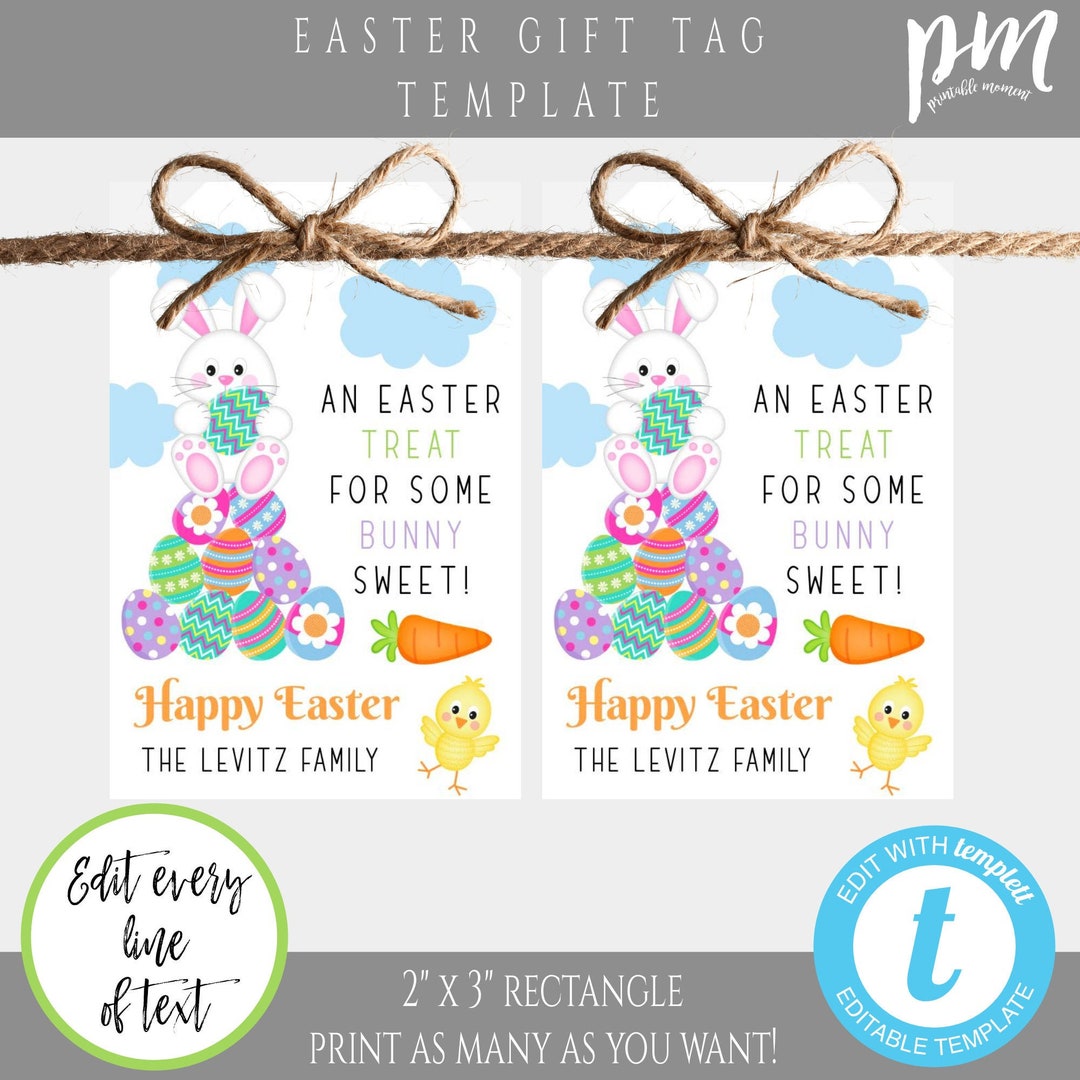 Easter Treat for Some Bunny Sweet Easter Tag Template, Easter Bunny Tag ...