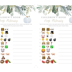 Children's Book Emoji Game Template, Story Book Emoji Game Little ...