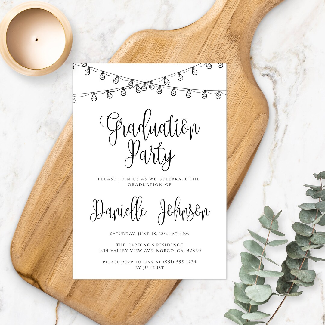 Graduation Invitation 2021 Template, Personalized Graduation Party ...