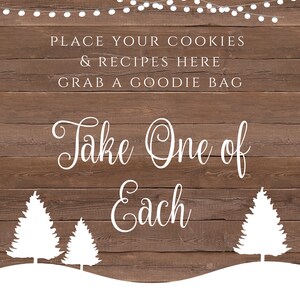 Cookie Exchange Christmas Party Template Set, Rustic Sign With Recipe ...