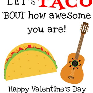 Taco Valentine Card Template, Taco Valentines Cards for Kids Classroom ...