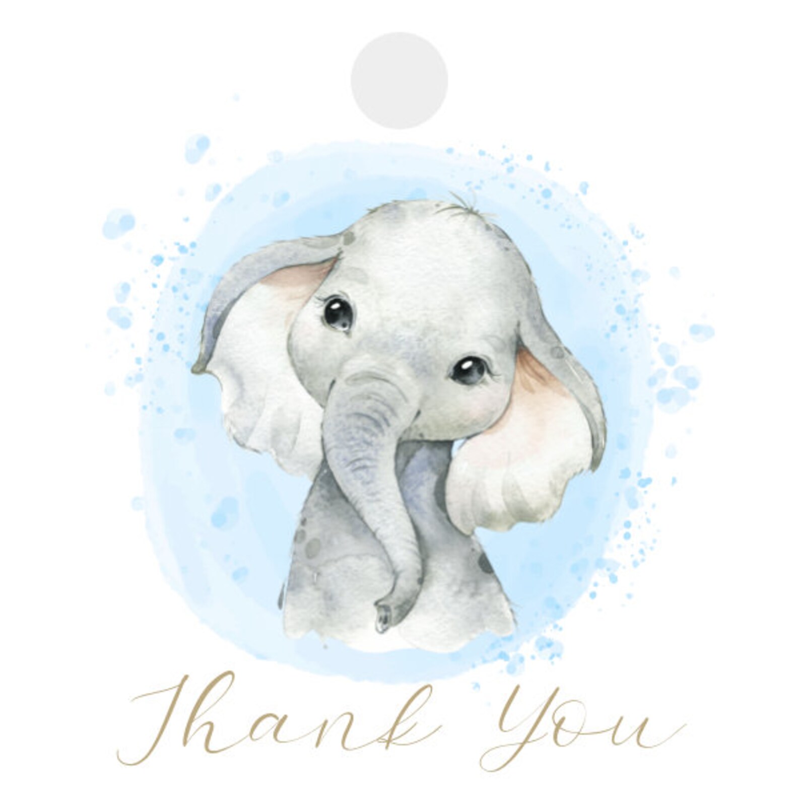 Blue Elephant Thank You Favor Tag Template Boy Baby Shower - Etsy
