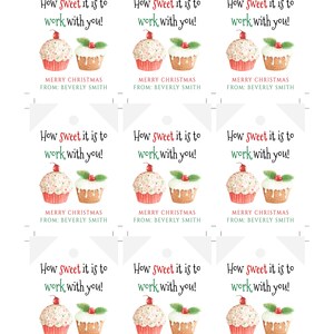 How Sweet It is to Work With You Christmas Gift Tag Template With ...