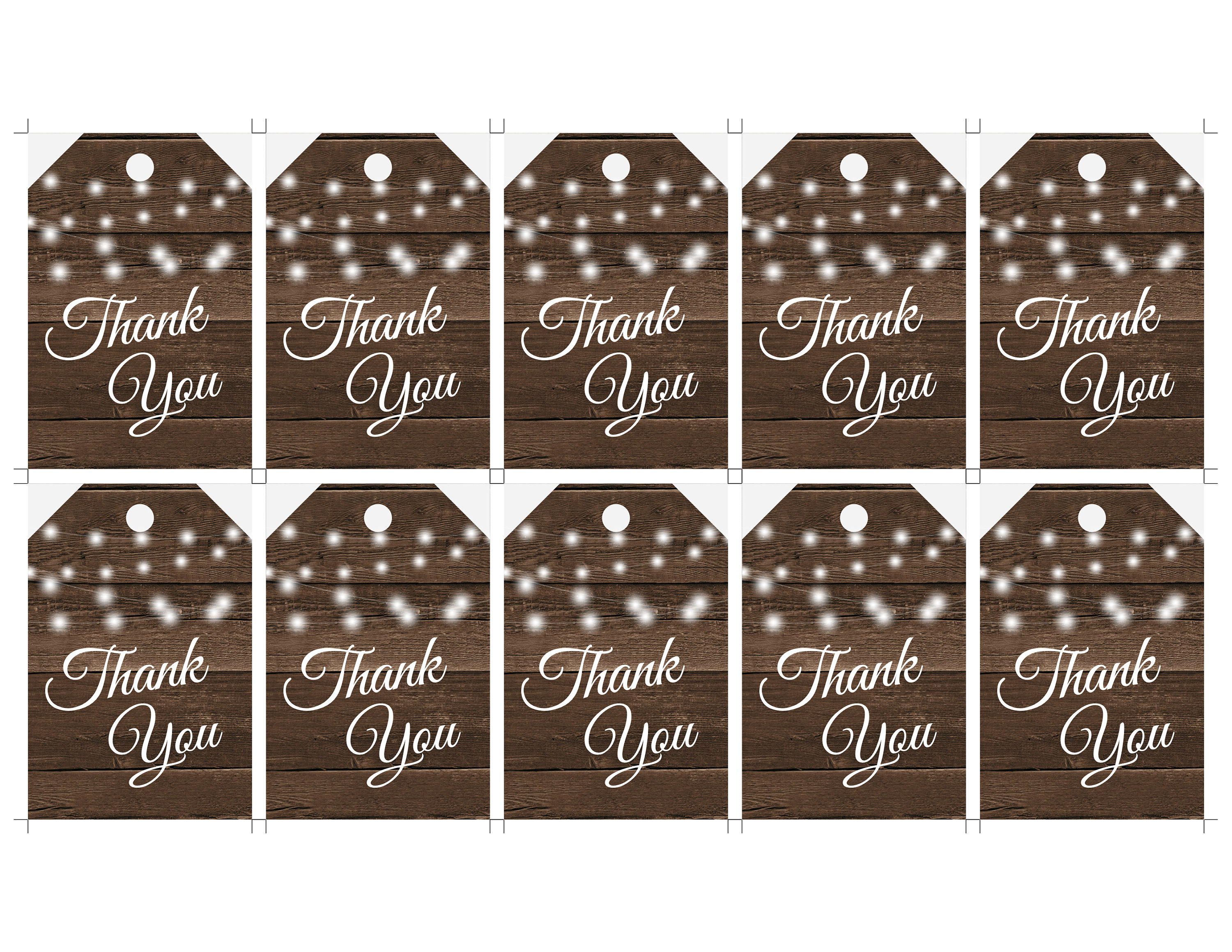Rustic Favor Tags Template Printable Wedding Thank You Tags | Etsy