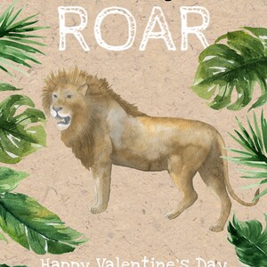 Safari Valentines Day Card Template, Safari Valentines Cards for Kids ...