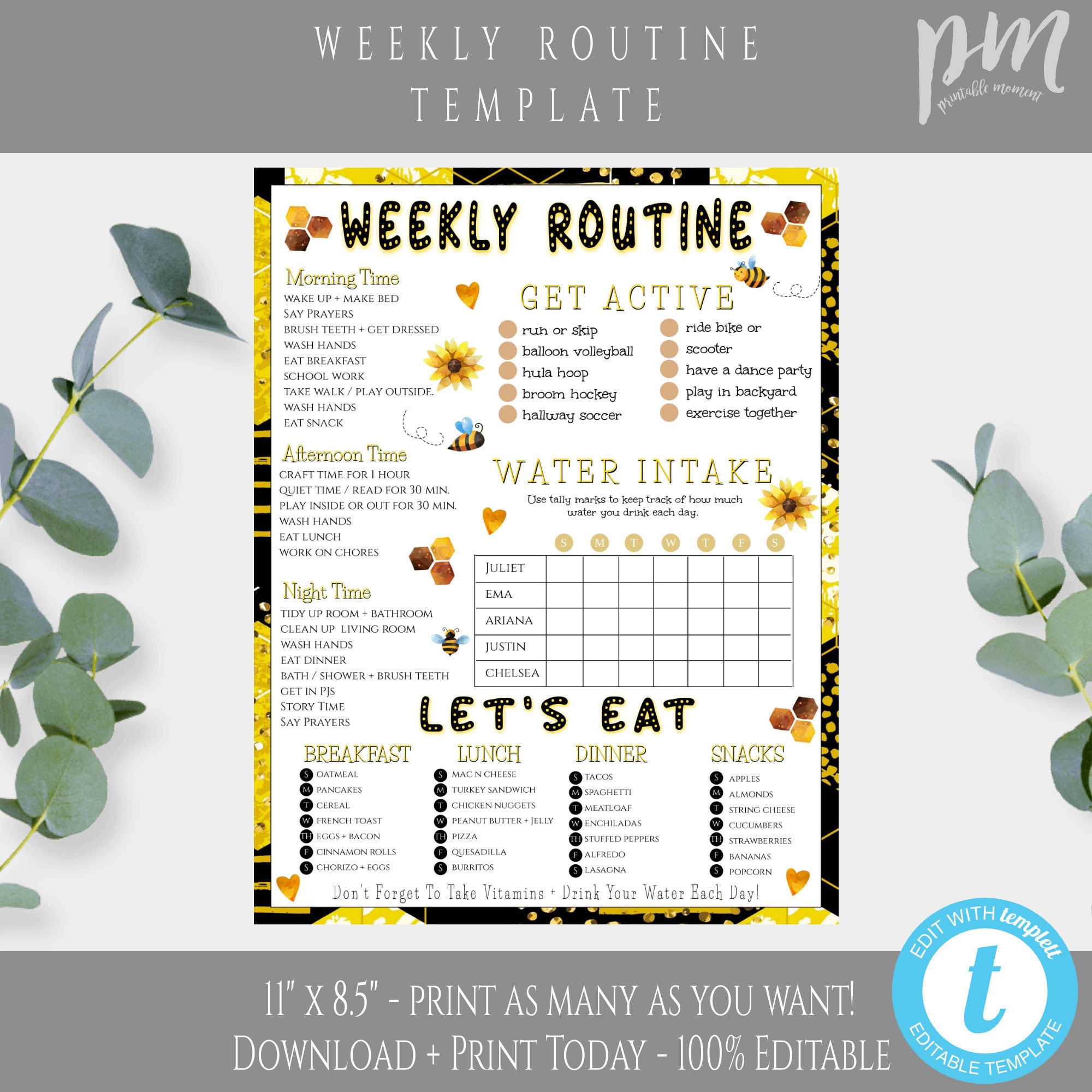 Printable Homeschool Planner for Kids Editable Weekly Planner | Etsy