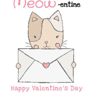 Animal Valentines Day Card Template, Cat Valentines Cards for Kids ...