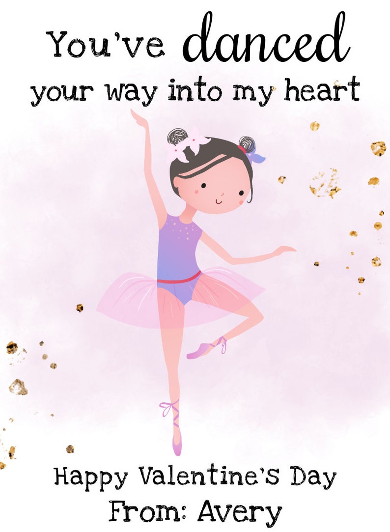Ballet Valentines Day Card Template, Ballet Valentines Cards for Kids ...