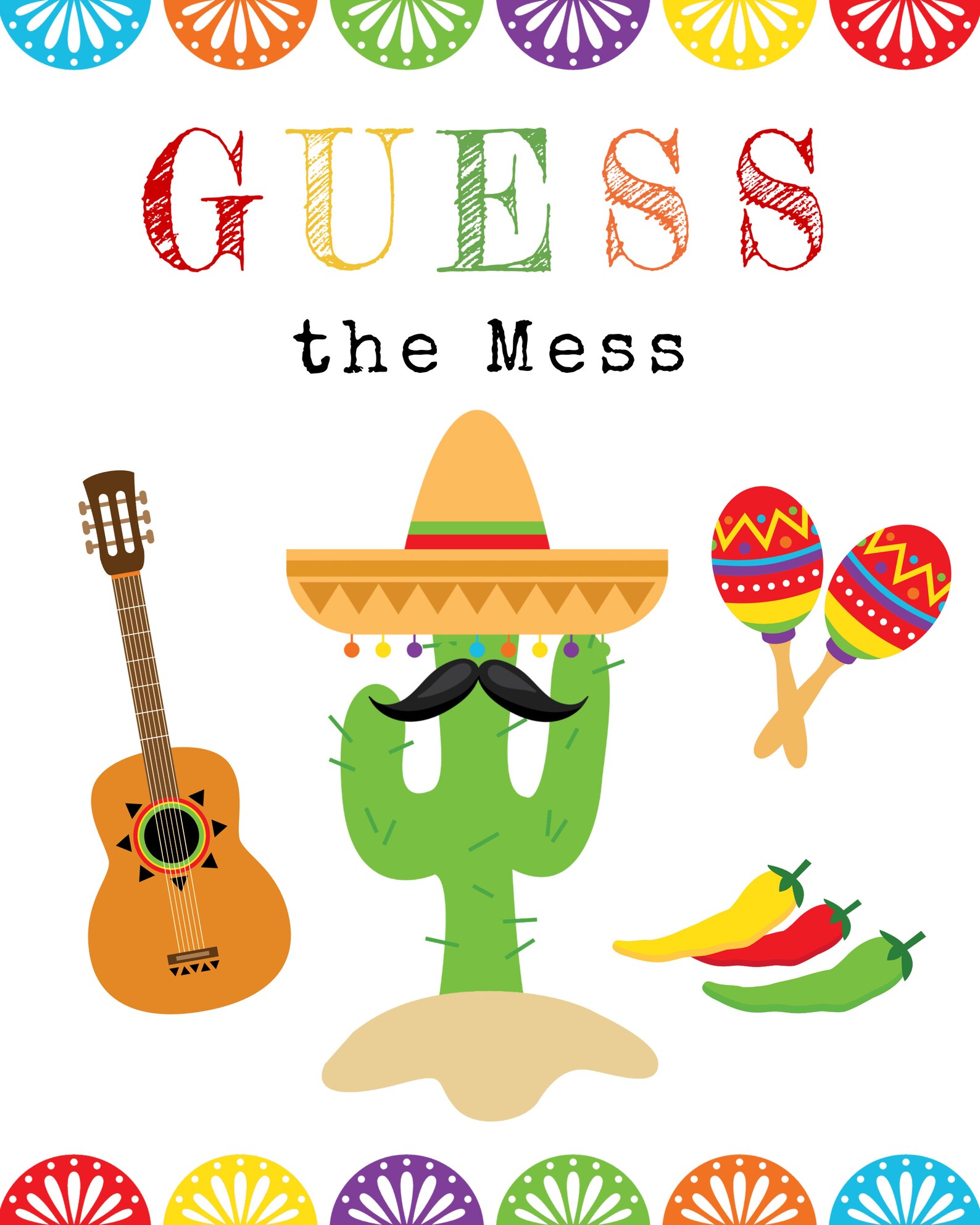 Guess the Mess Baby Shower Game Template Fiesta Game Set - Etsy