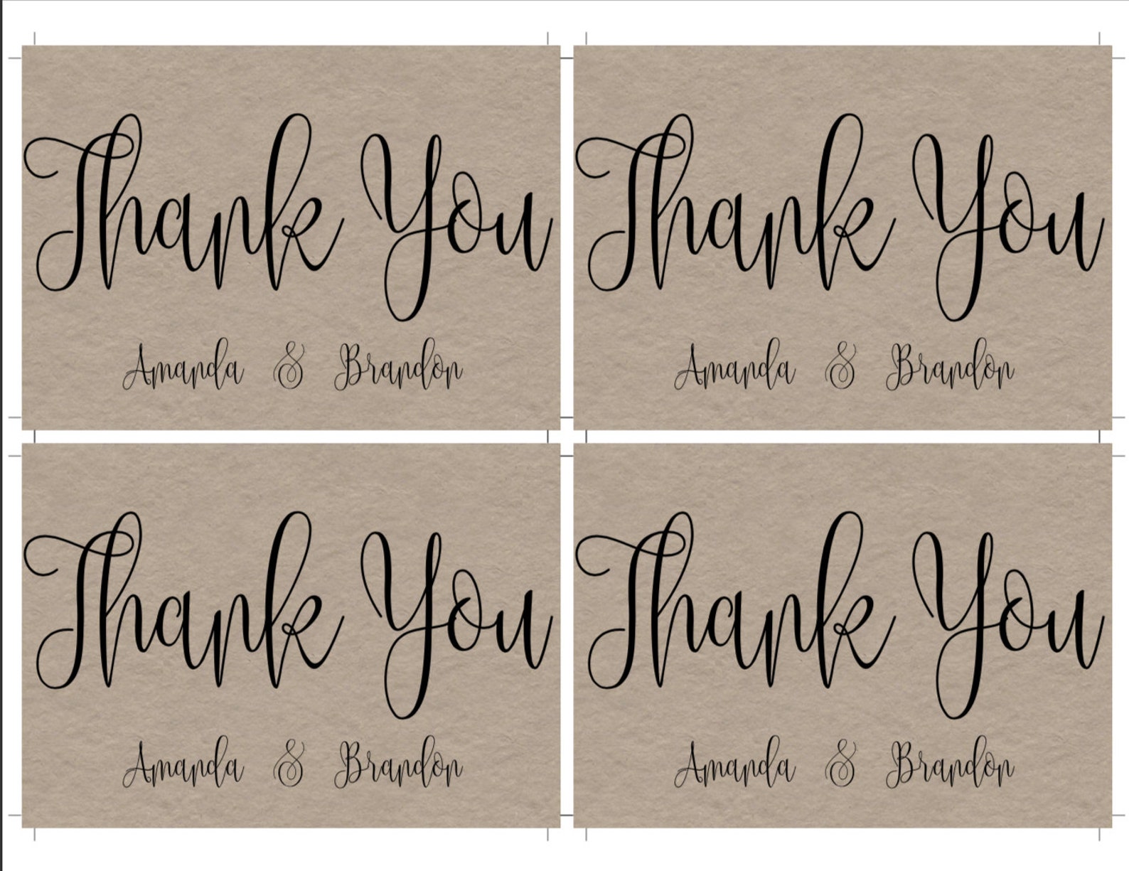 Rustic Thank You Card Template Printable Thank You Card | Etsy