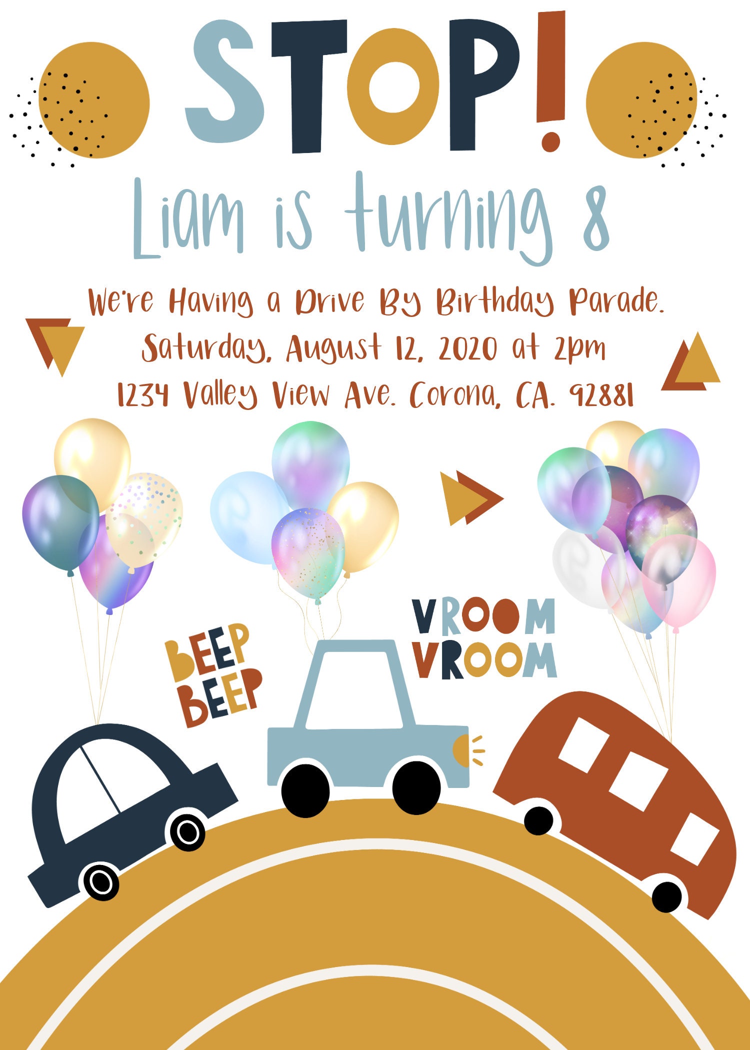 Drive by Birthday Parade Invitation Template, Drive by Kid's Birthday ...