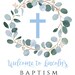 Blue Baptism Welcome Sign Template, Boy Baptism Welcome Sign, Greenery ...
