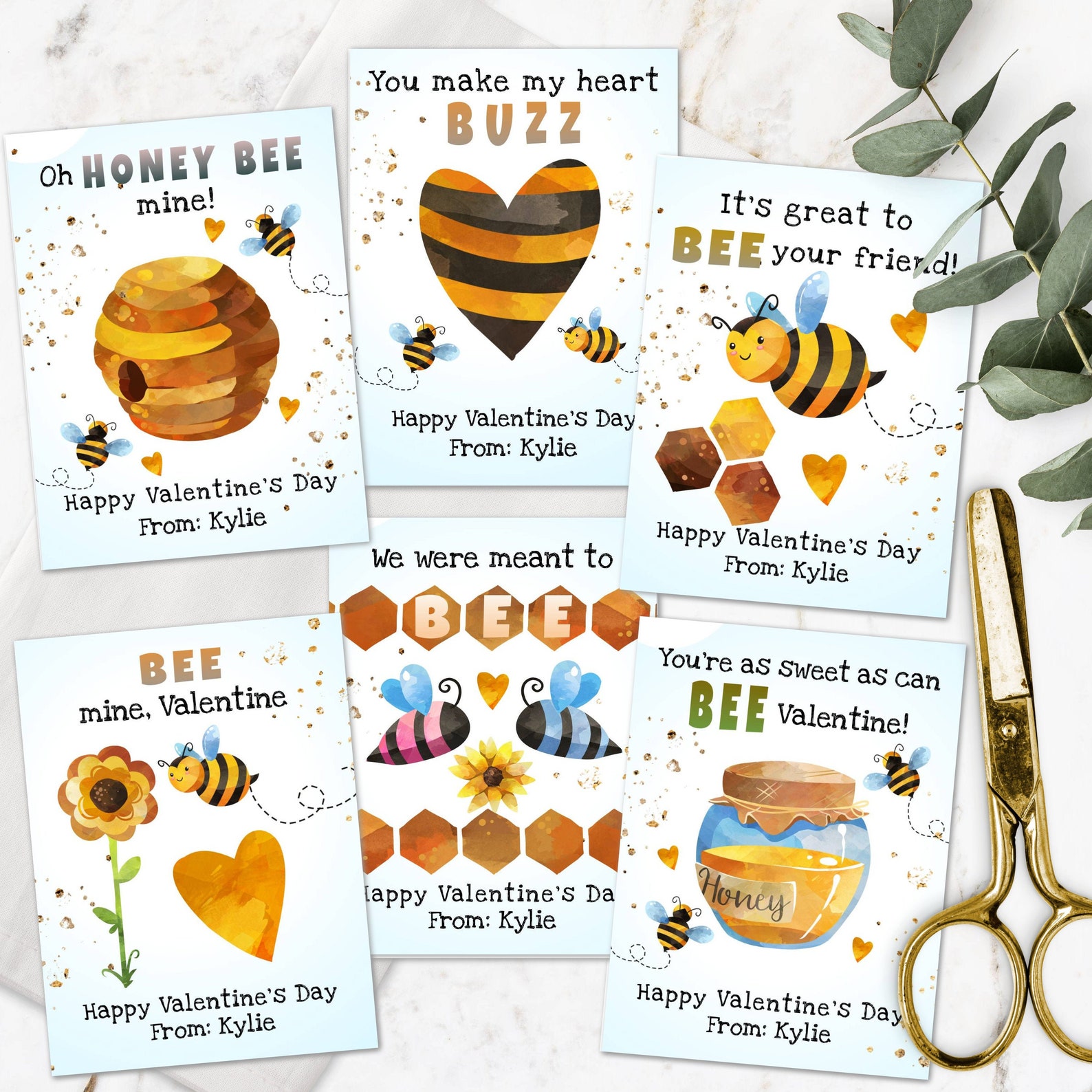 Bee Valentines Day Card Template, Honey Bee Valentine Card for Kids ...