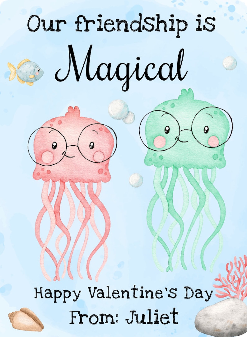 Ocean Valentines Day Card Template Beach Valentines Cards for | Etsy