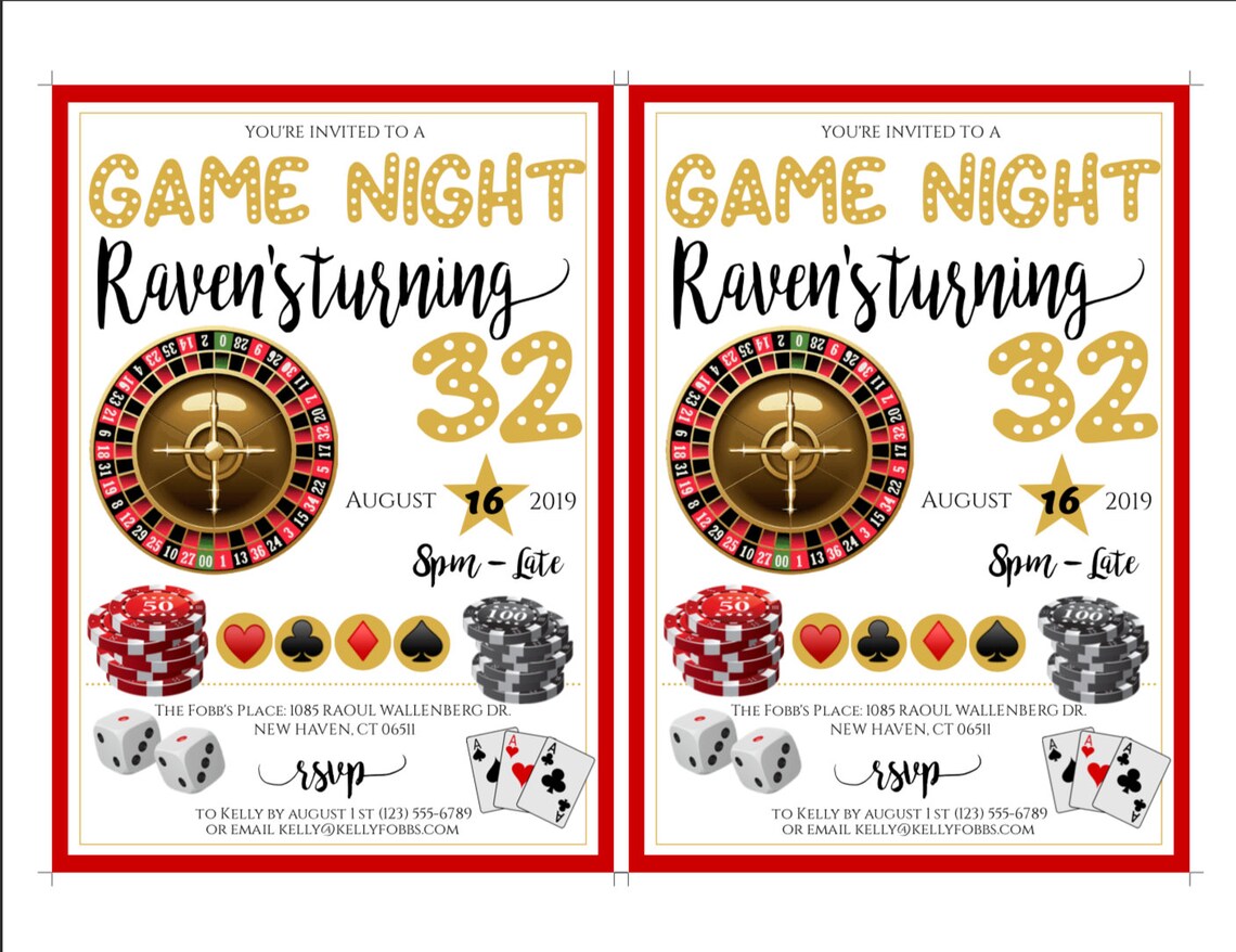 Game Party Invitation Template Game Night Printable | Etsy
