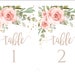 Printable Pink Floral Table Number 4x6 + 5x7 Card Templates, Editable ...