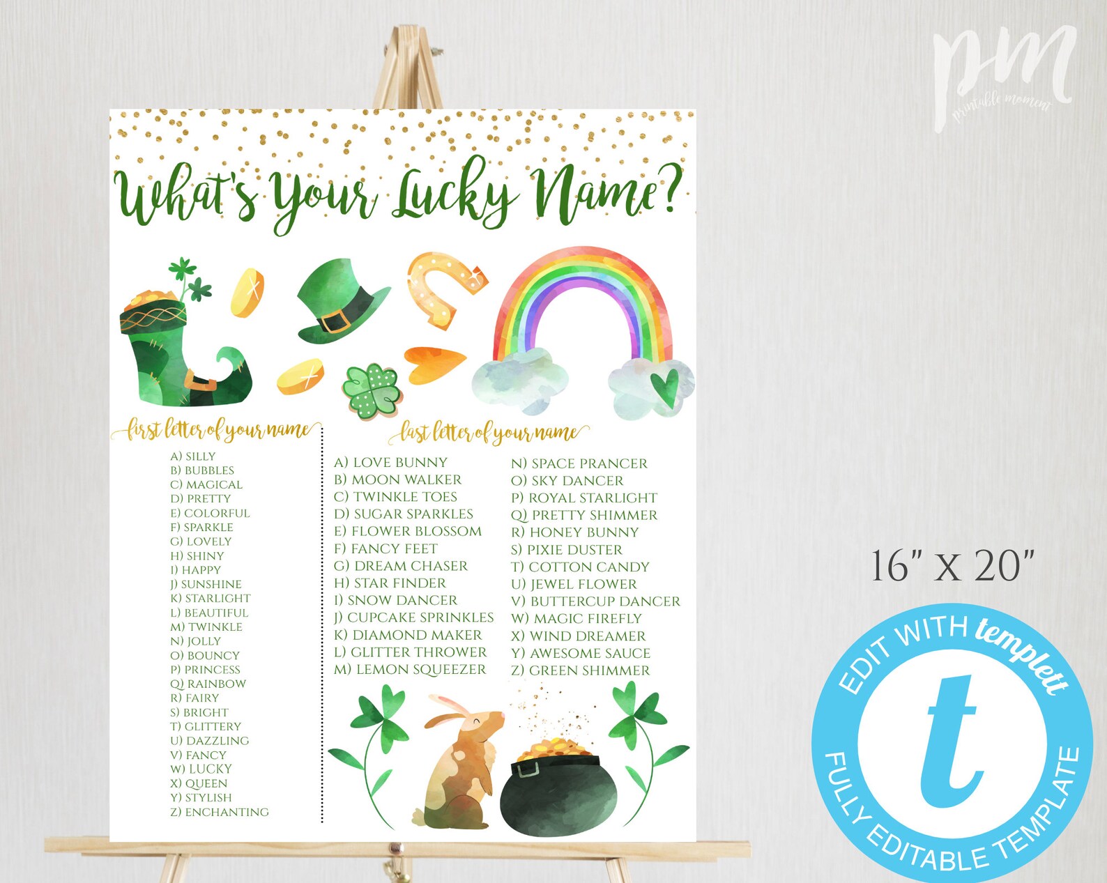 What's Your Lucky Name Birthday Activity Sign Template | Etsy