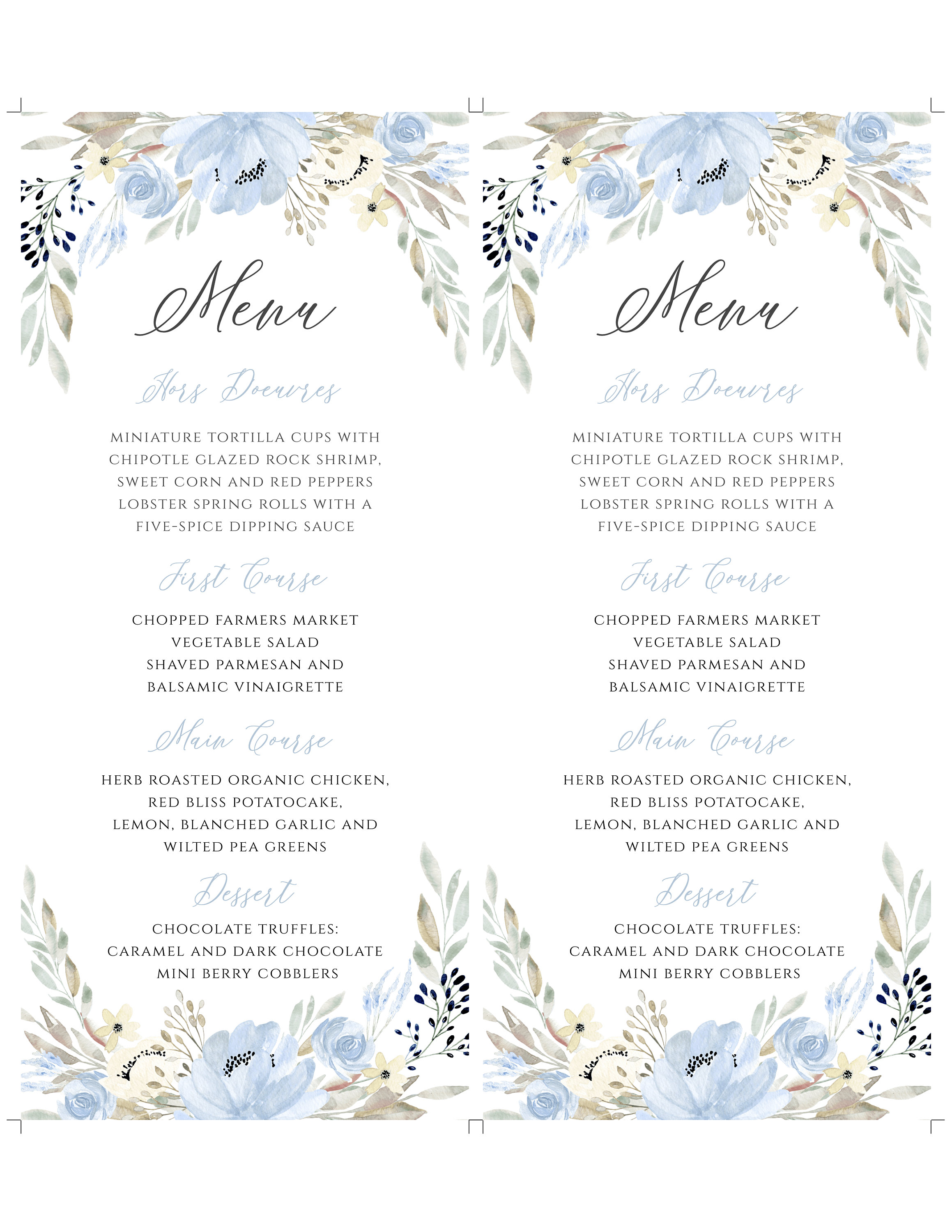 Dinner Menu Template for Boy Baptism, DIY Editable Blue Baptism Menu ...