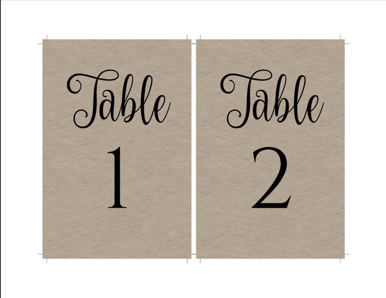 Rustic Table Number Template Wedding Printable Template | Etsy