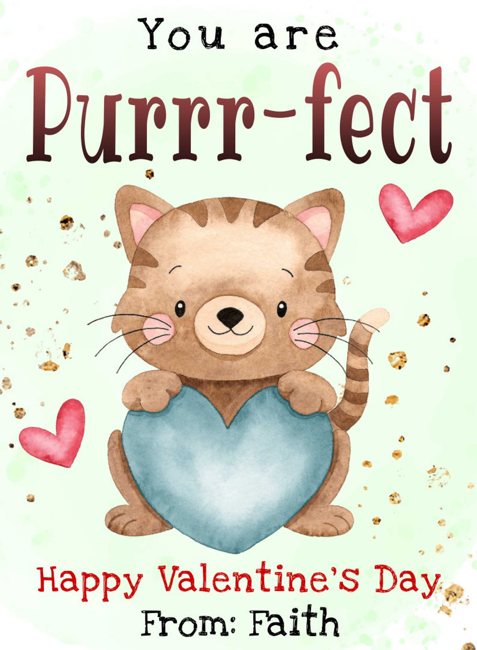 Cats + Dogs Valentines Day Card Template, Printable Cat Valentines ...